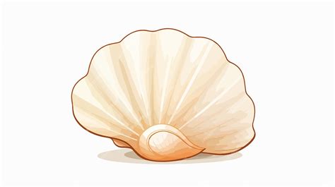 Detailed Cockleshell Sketch On White Background Premium Ai Generated