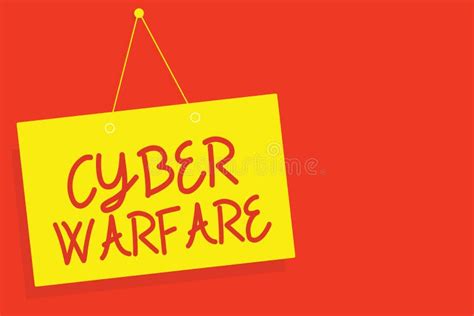 Handwriting Text Writing Cyber Warfare Concept Meaning Virtual War