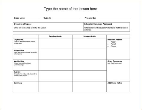 Lesson Plan Template Doc