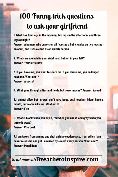 50 Funny Trick Questions To Ask Your Boyfriend Girlfriend Friends
