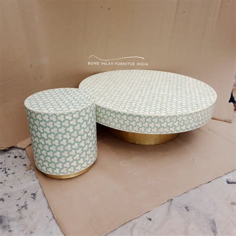 Bone Inlay Nesting Coffee Table Bone Inlay Furniture India