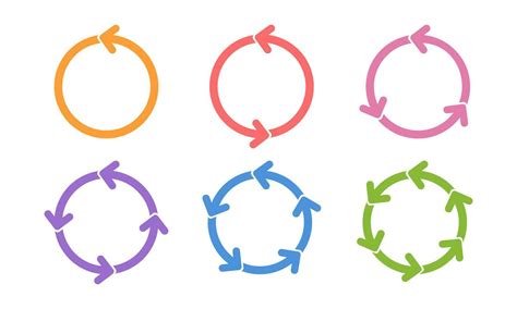Set Of Cycle Arrows Vector Illustration Vector Art At Vecteezy