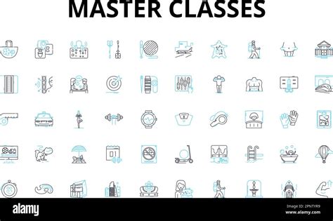 Master Classes Linear Icons Set Insider Experts Coach Mentor