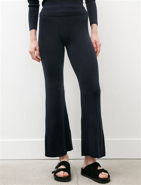 Cfcl Rib Tight Flare Pants Navy Neighbour