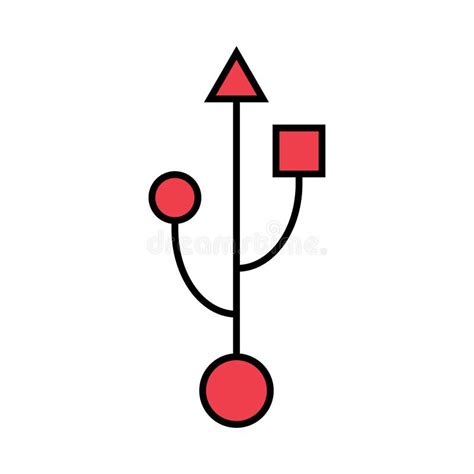 Usb Icon Technology Connect Device Sign Electronic Portable Symbol Vector Illustration Media