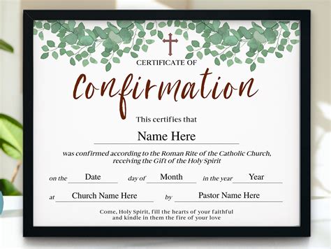 Catholic Confirmation Certificate Printable Template Free Editable Printables Make Your Own