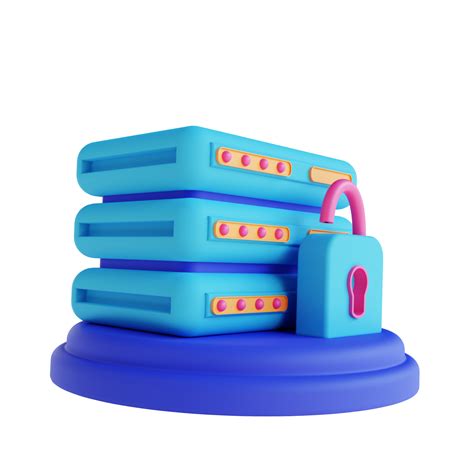 3d Illustration Server Security And Unlock 10850919 Png