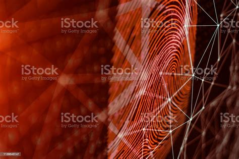 3d 일러스트레이션 지문 스캔은 생체 인식 식별을 통해 보안 액세스를 제공 합니다 개념 지문 해킹 위협 이진 코드와 손가락 인쇄 디지털 보안의 개념입니다 지문에 대한 스톡