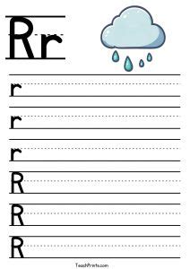Letter R Tracing Worksheet Free Printables Teach Prints