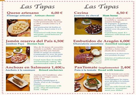Spanish Restaurant Menu Project