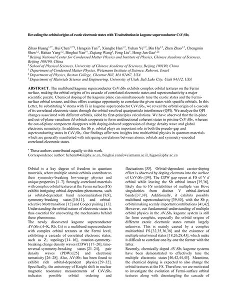 Pdf Revealing The Orbital Origins Of Exotic Electronic States With Ti