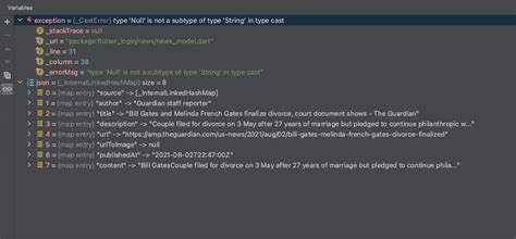 dart type null is not a subtype of type string in type cast flutter stack overflow