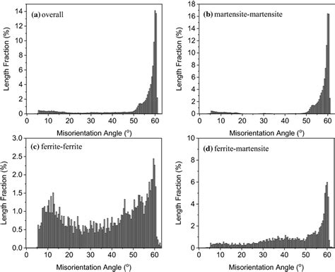 Misorientation Angle Distribution For Different Interfaces In The Dual
