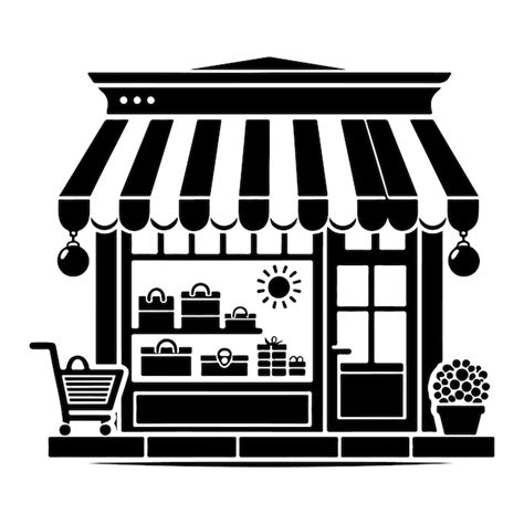 Silhouette Shop Store Vector Premium Ai Generated Vector