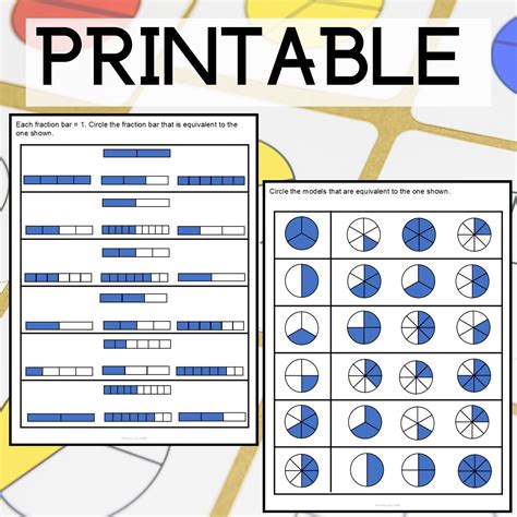 Equivalent Fractions With Models Special Education Equivalent Fractions Hands On • Special Needs