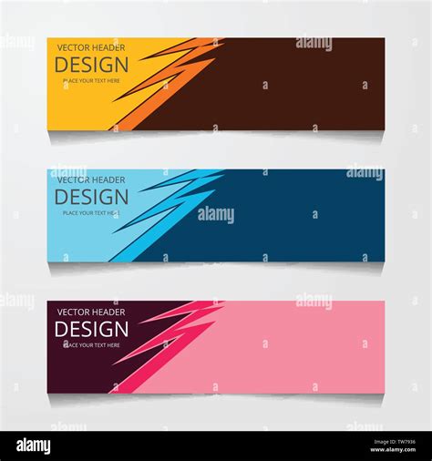 Abstract Design Banner Web Template With Three Different Color Layout Header Templates Modern