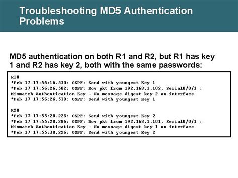 Configuring Ospf Authentication Ospf Authentication Types Ospf Supports