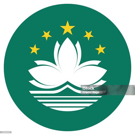 마카오 국기 플래그 아이콘입니다 표준 색상 둥근 깃발 컴퓨터 일러스트레이션 디지털 일러스트레이션 벡터 일러스트 레이 션입니다 0명에 대한 스톡 벡터 아트 및 기타 이미지