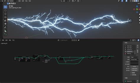闪电几何节点资产 Blender布的