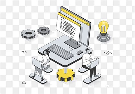 developer code vector png images programming concept in 3d isometric