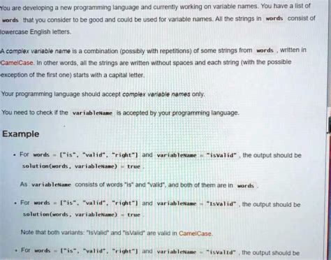 solved you are developing a new programming language and currently working on variable names