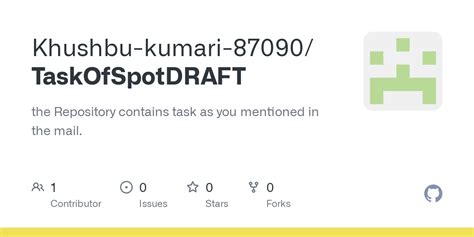 Github Khushbu Kumari 87090taskofspotdraft The Repository Contains