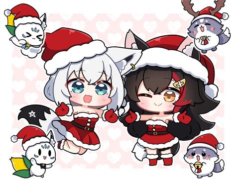 Shirakami Fubuki Ookami Mio Sukonbu And Miofa Hololive Drawn By