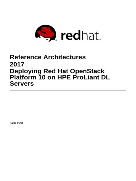 Reference Architectures 2017 Deploying Red Hat Openstack Platform 10 On