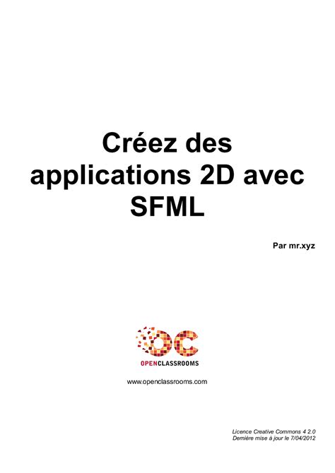 creez des applications 2d avec sfml Créez des applications 2D avec