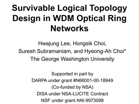 Survivable Logical Topology Design In Wdm Optical Ring Networks