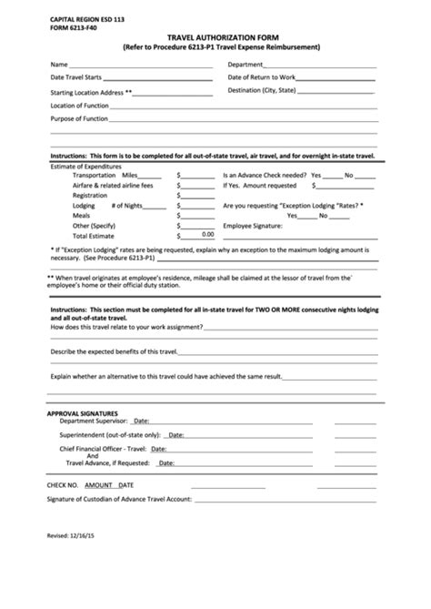 Top 17 Travel Authorization Form Templates Free To Download In Pdf Format