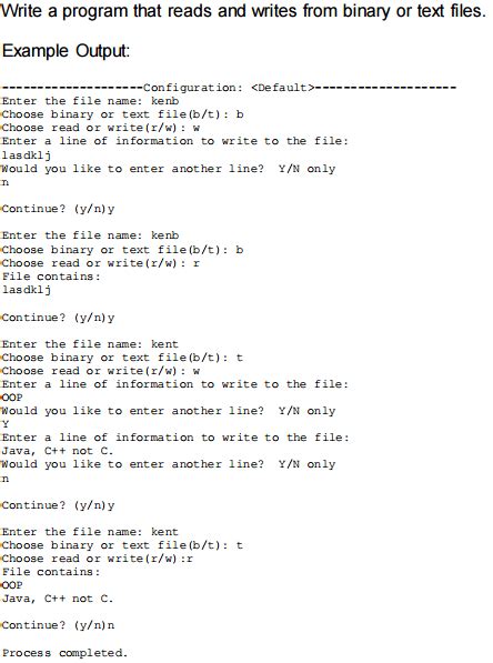 Solved I Need To Create A Program That Reads And Writes