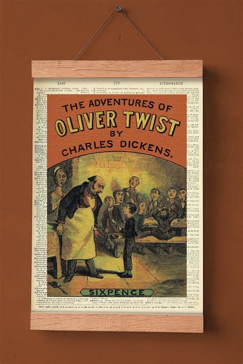 Printable Book Cover Oliver Twist By Charles Dickens Literary Poster