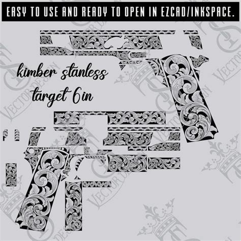 Glock 19 Gen 5 Scrolldesign Engraving Files Pistol Engrave Vector Scroll Desing Laser Engraving