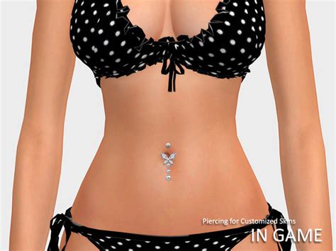 The Sims Resource Diamond Butterfly Belly Piercing B For Customized Skins