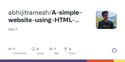 Github Abhijitramesh A Simple Website Using Html Css Js Task