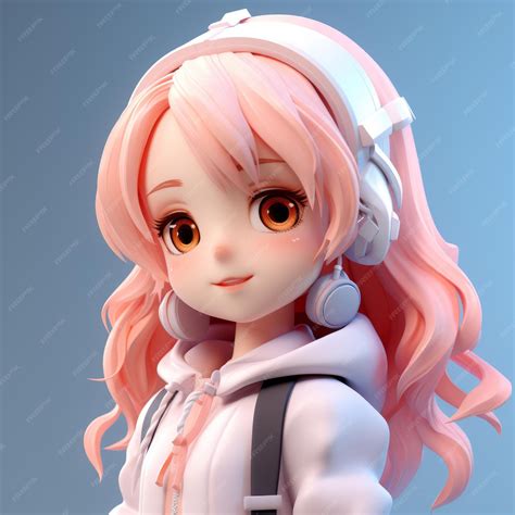 Premium Ai Image An Anime Girl With Pink Hair And Headphones