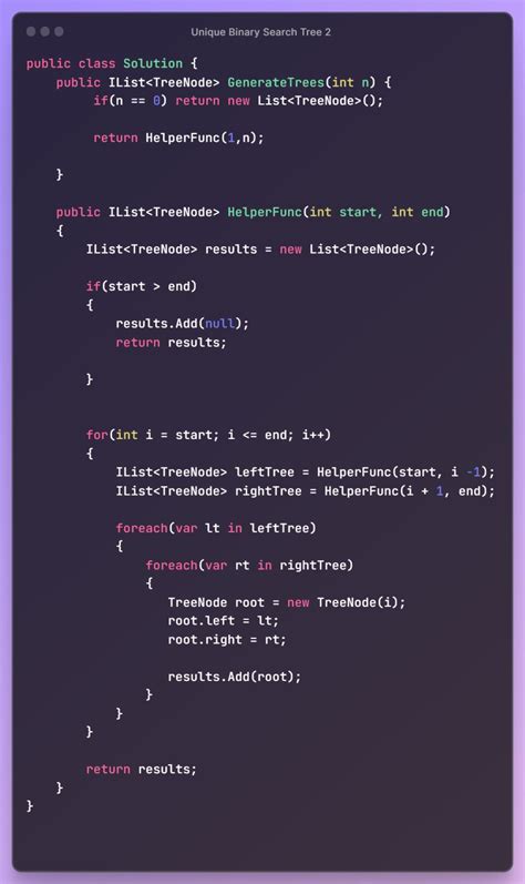 mohammad adnan shuvo on linkedin the solution of unique binary search tree 2 from leetcode