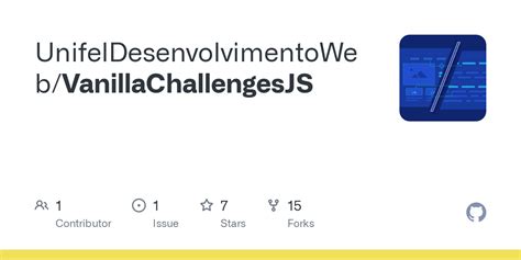 GitHub UnifelDesenvolvimentoWeb VanillaChallengesJS