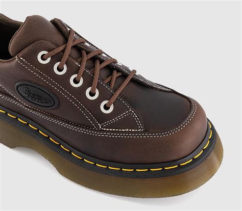 Dr Martens Buzz 5 Eye Shoes Dark Brown Grizzly Womens Ankle Boots