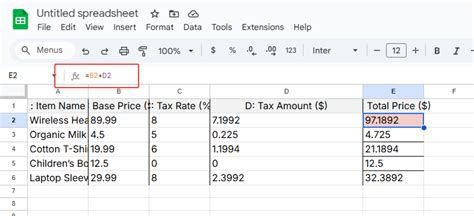 How To Add Tax In Excel A Step By Step Guide For Accurate Calculations Excelmatic