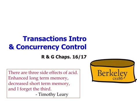 Ppt Transactions Intro And Concurrency Control Powerpoint Presentation