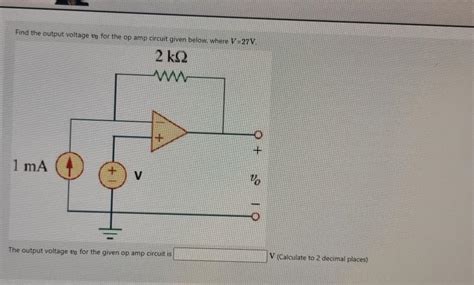 solved find the output voltage vo for the op amp circuit