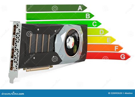 Video Card Gpu With Energy Efficiency Chart 3d Rendering Stock