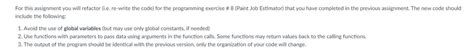 solved for this assignment you will refactor i e re write