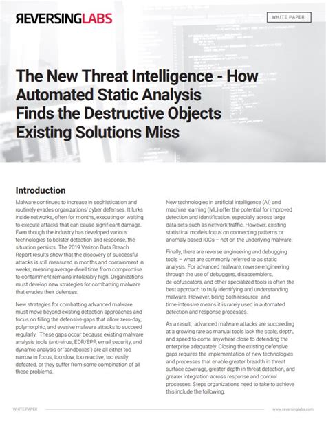 The New Threat Intelligence How Automated Static Analysis Finds The
