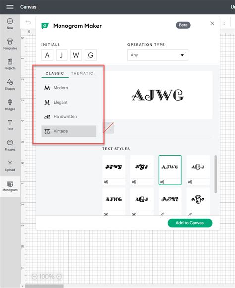 Design Space Using Monogram Maker Help Center