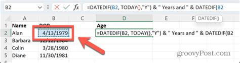 How To Calculate Current Age From Date Of Birth In Excel