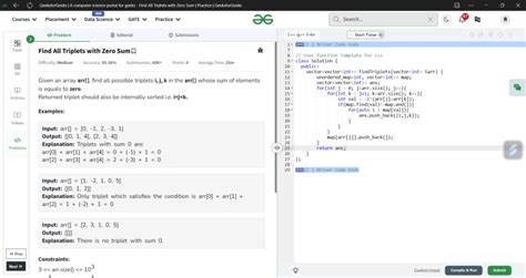 gfg160 100daysofcode gfg160 threesum dsa cplusplus codingchallenge… rishabh pawani