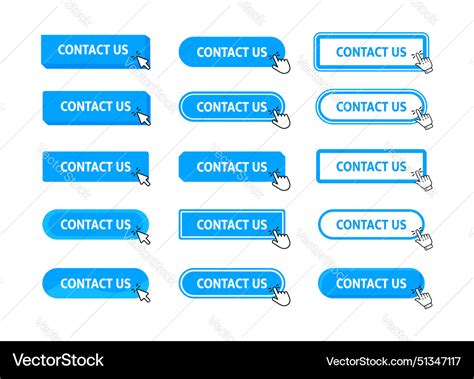 Contact Us Button With Pointer Clicking Web Vector Image